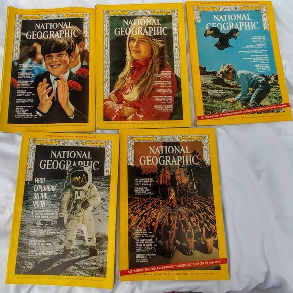 National Geographic | Accents | Vintage Bundle Of 5 969 National ...